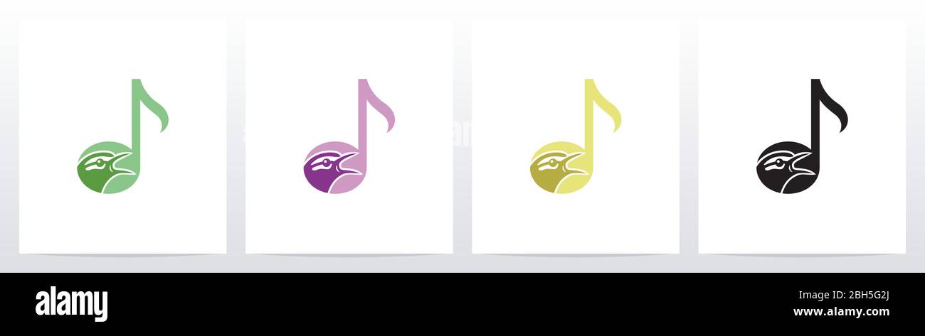 Bird And Music Note Logo Design Stock Vector Image & Art - Alamy