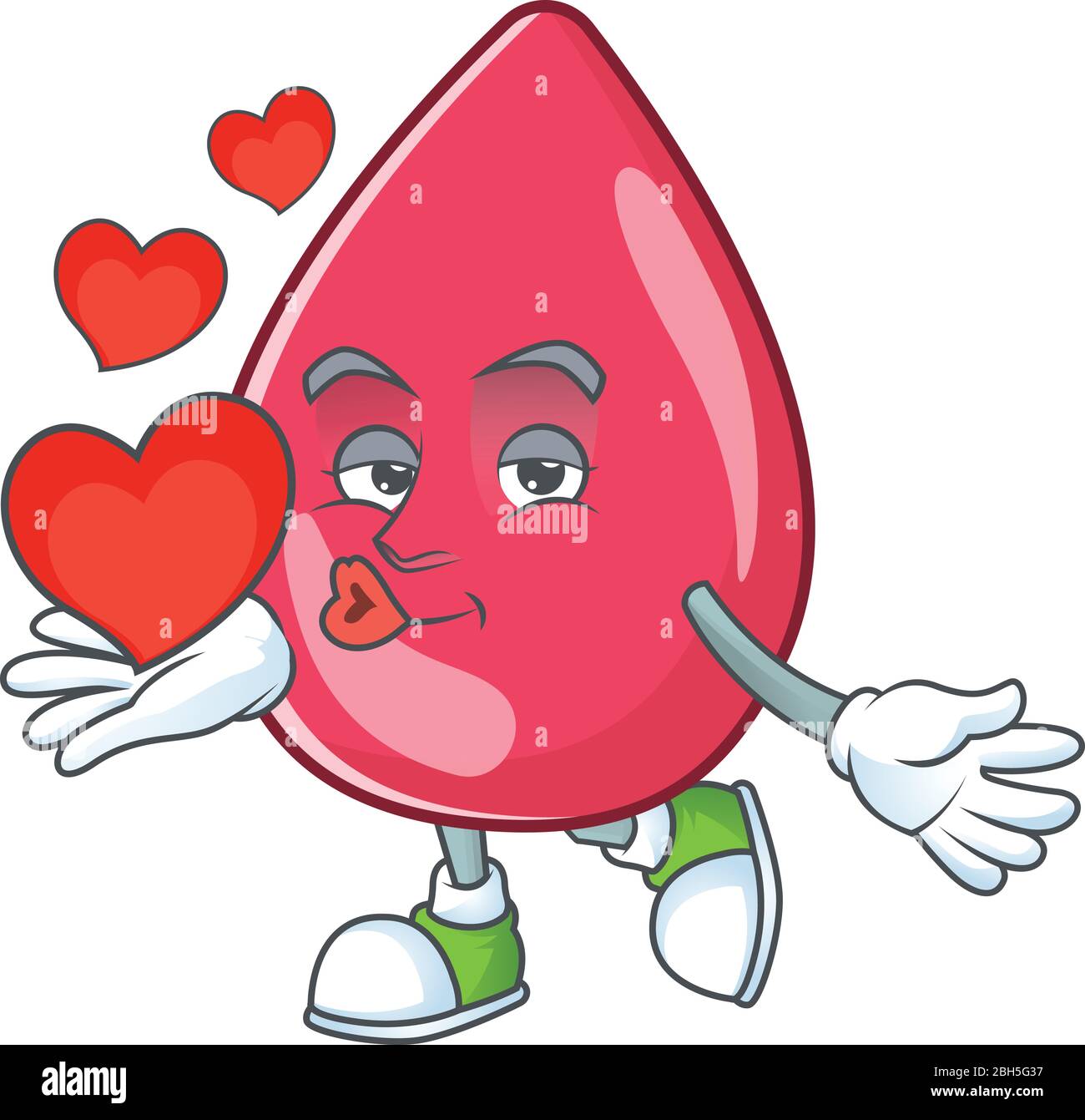 An adorable cartoon design of red blood holding heart Stock Vector ...