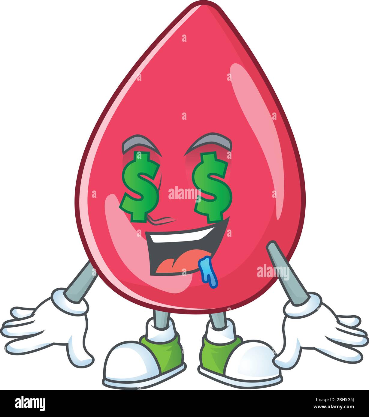 mascot character style of rich red blood with money eyes Stock Vector ...