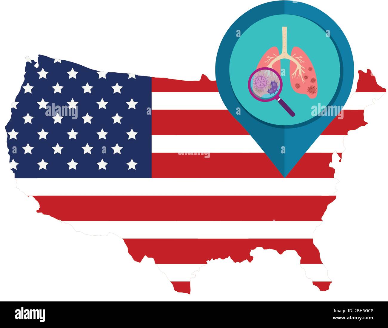 Human lungs magnifying glass Stock Vector Images - Alamy