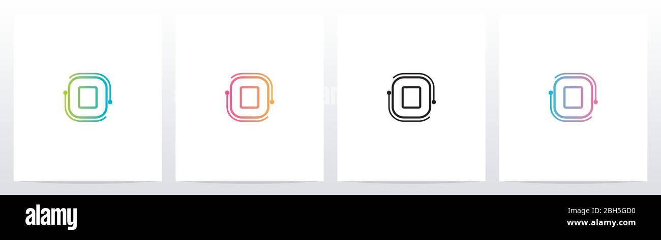 Dots With Lines On The Outside Of Letter Logo O Stock Vector Image ...