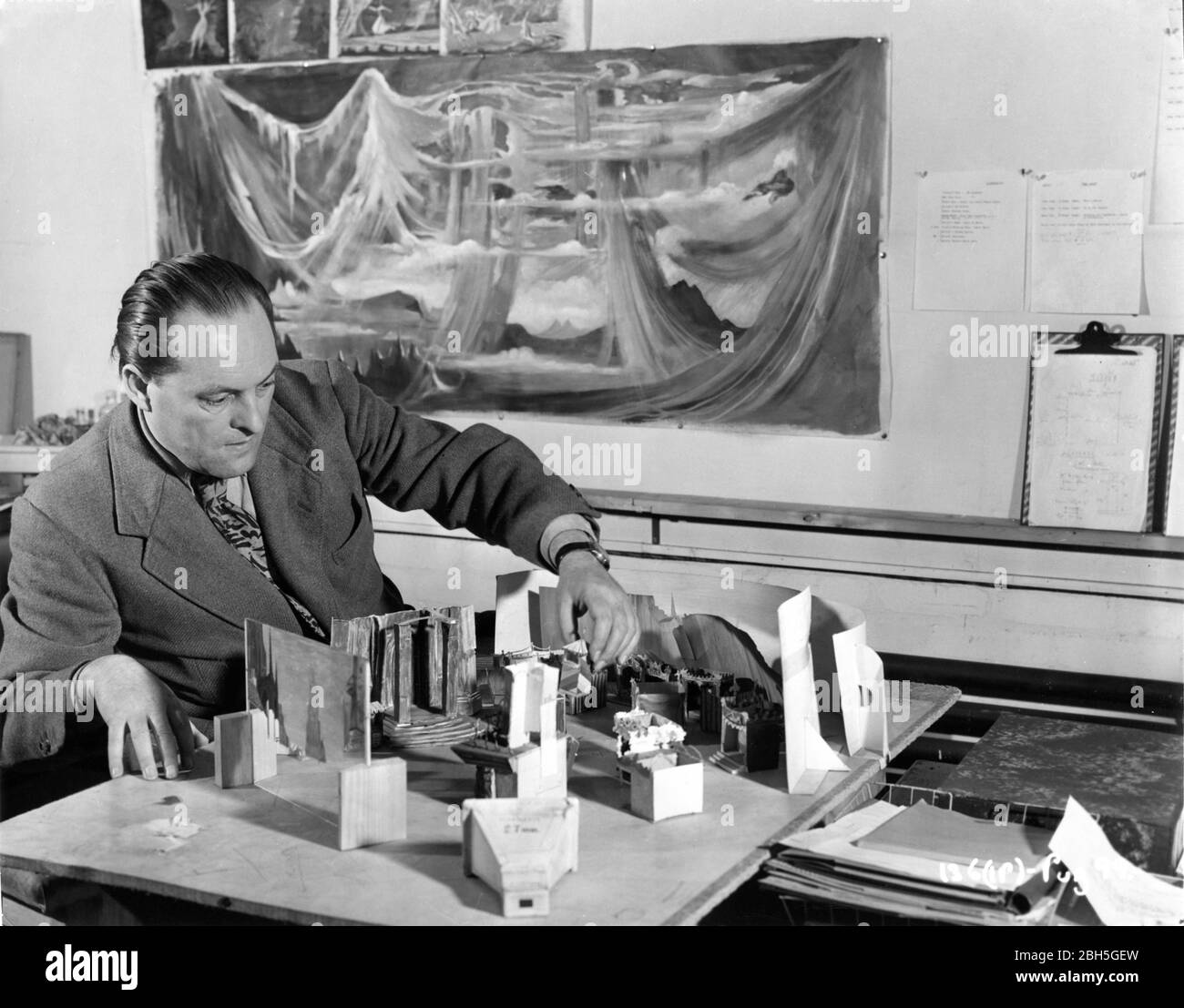HEIN HECKROTH Decor and Costume Designer with his Set Model for ''The ...
