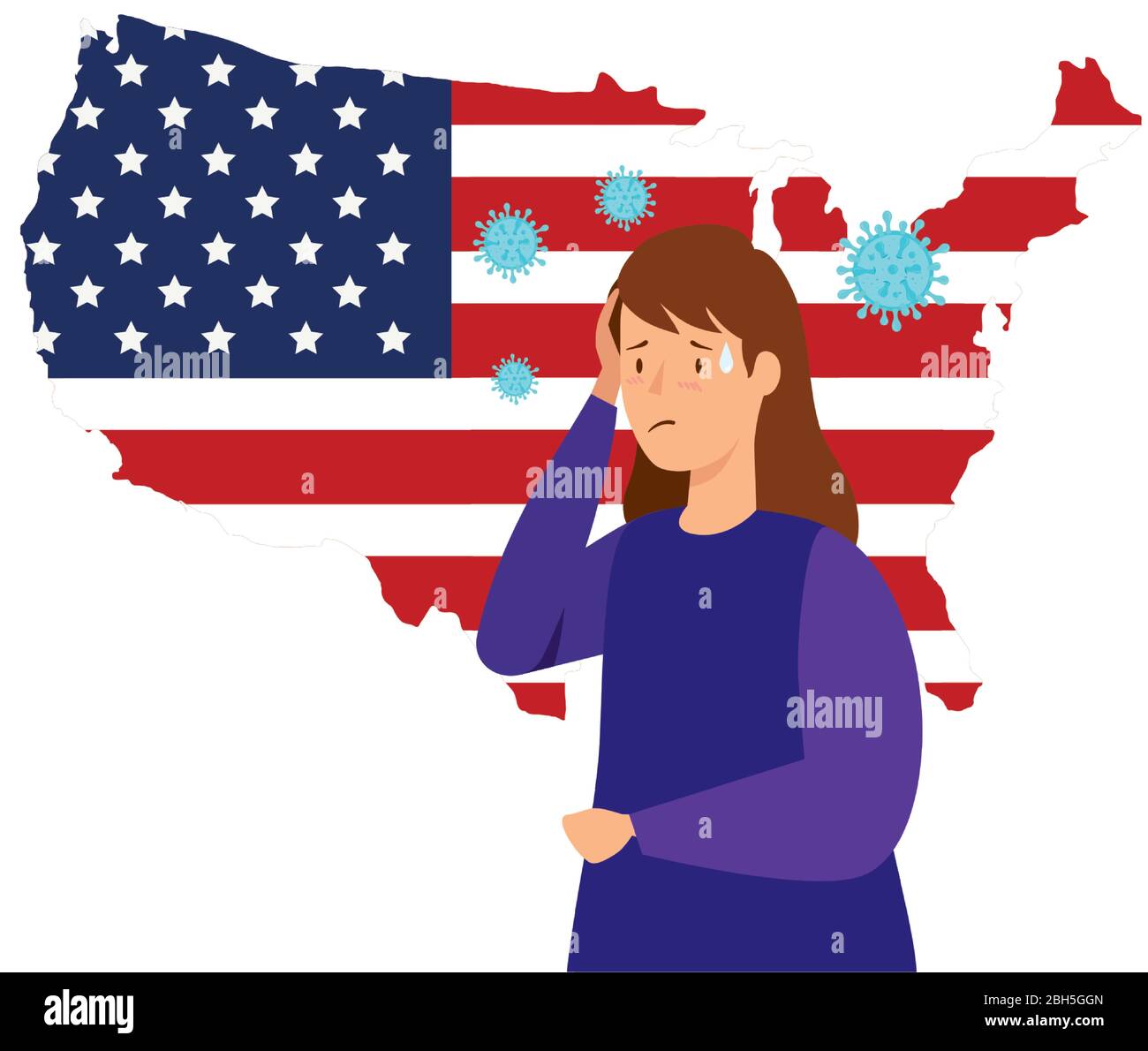 map of usa with woman sick of covid 19 Stock Vector Image & Art - Alamy