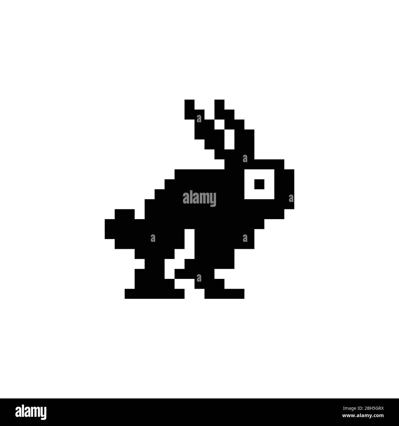 Rabbit. Pixel icon. Isolated animal vector illustration Stock Vector ...