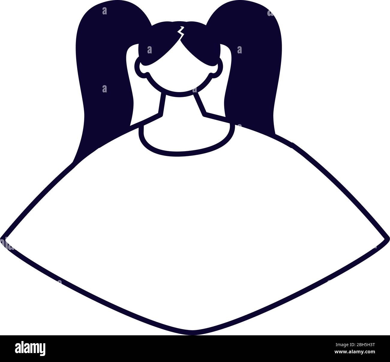 half body of female portrait line style icon vector illustration design ...