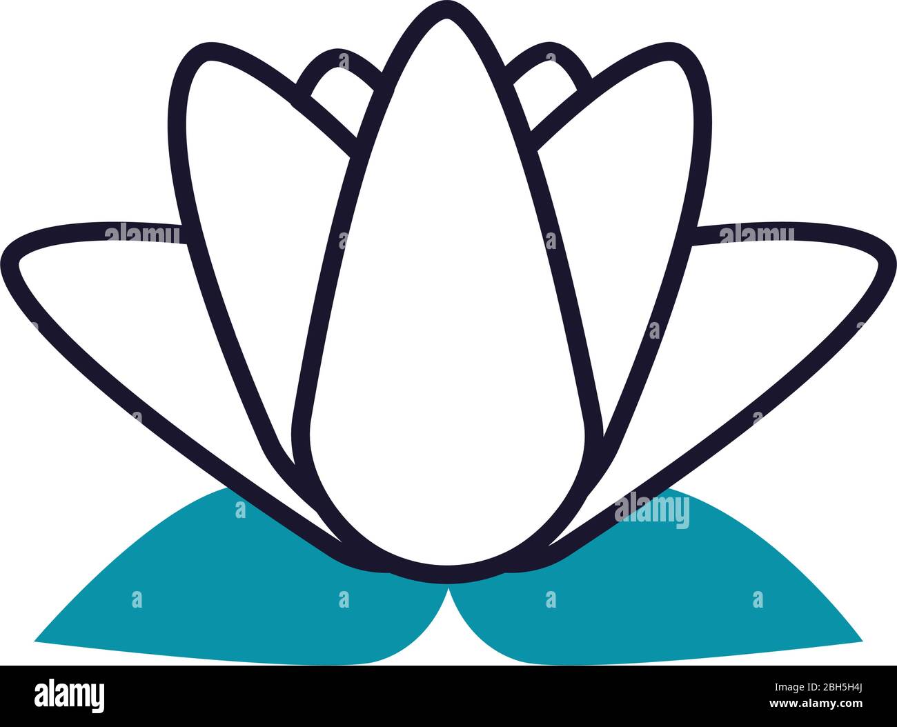 Mental health concept, harmony lotus flower icon over white background ...