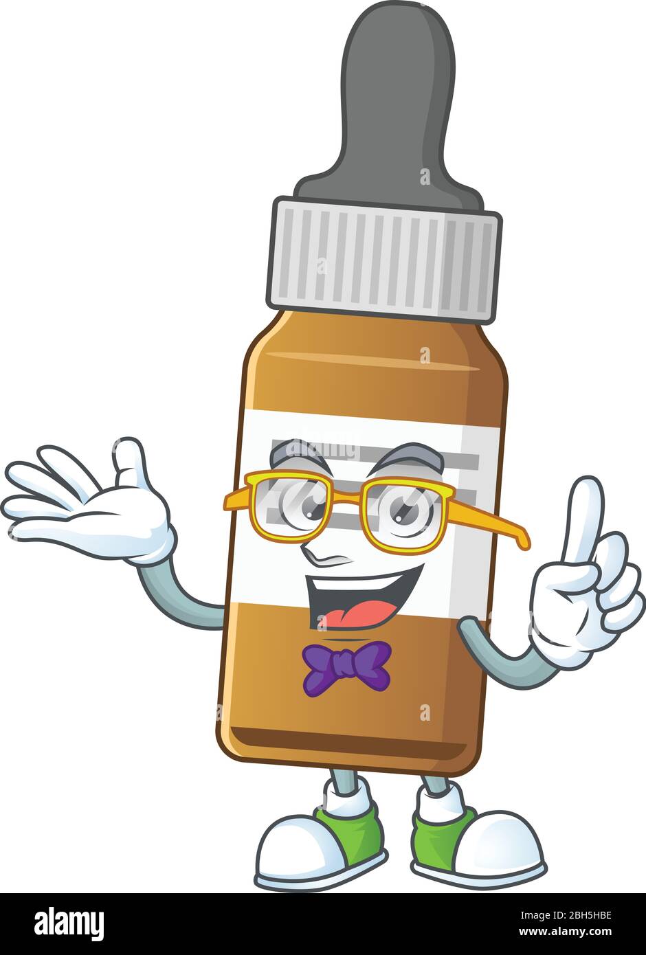 Cartoon character design of Geek liquid bottle wearing weird glasses ...