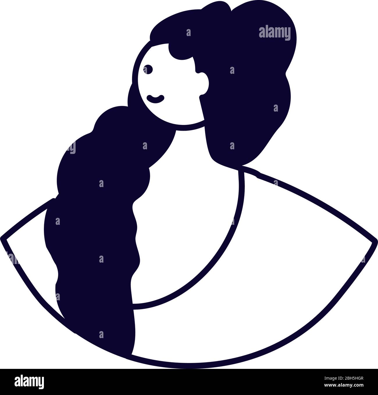 half body of female portrait line style icon vector illustration design ...