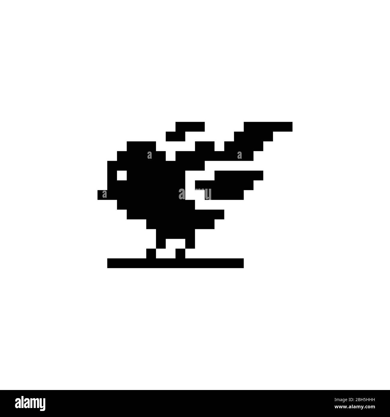 Little bird. Pixel icon. Isolated animal vector illustration Stock ...