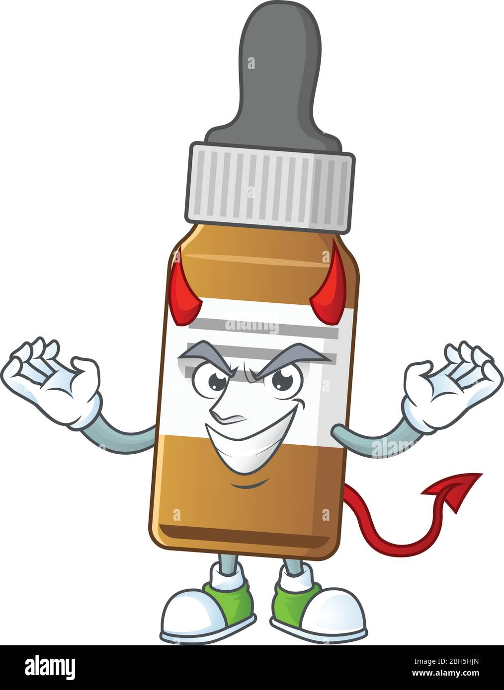 A picture of devil liquid bottle cartoon character design Stock Vector ...