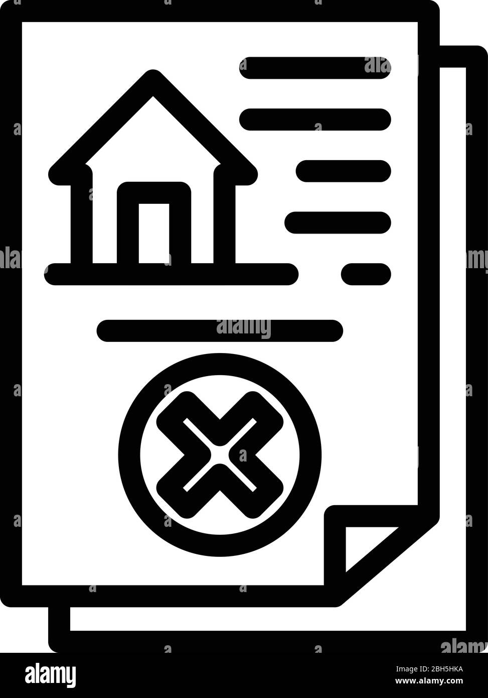 Demolition house document icon, outline style Stock Vector Image & Art ...