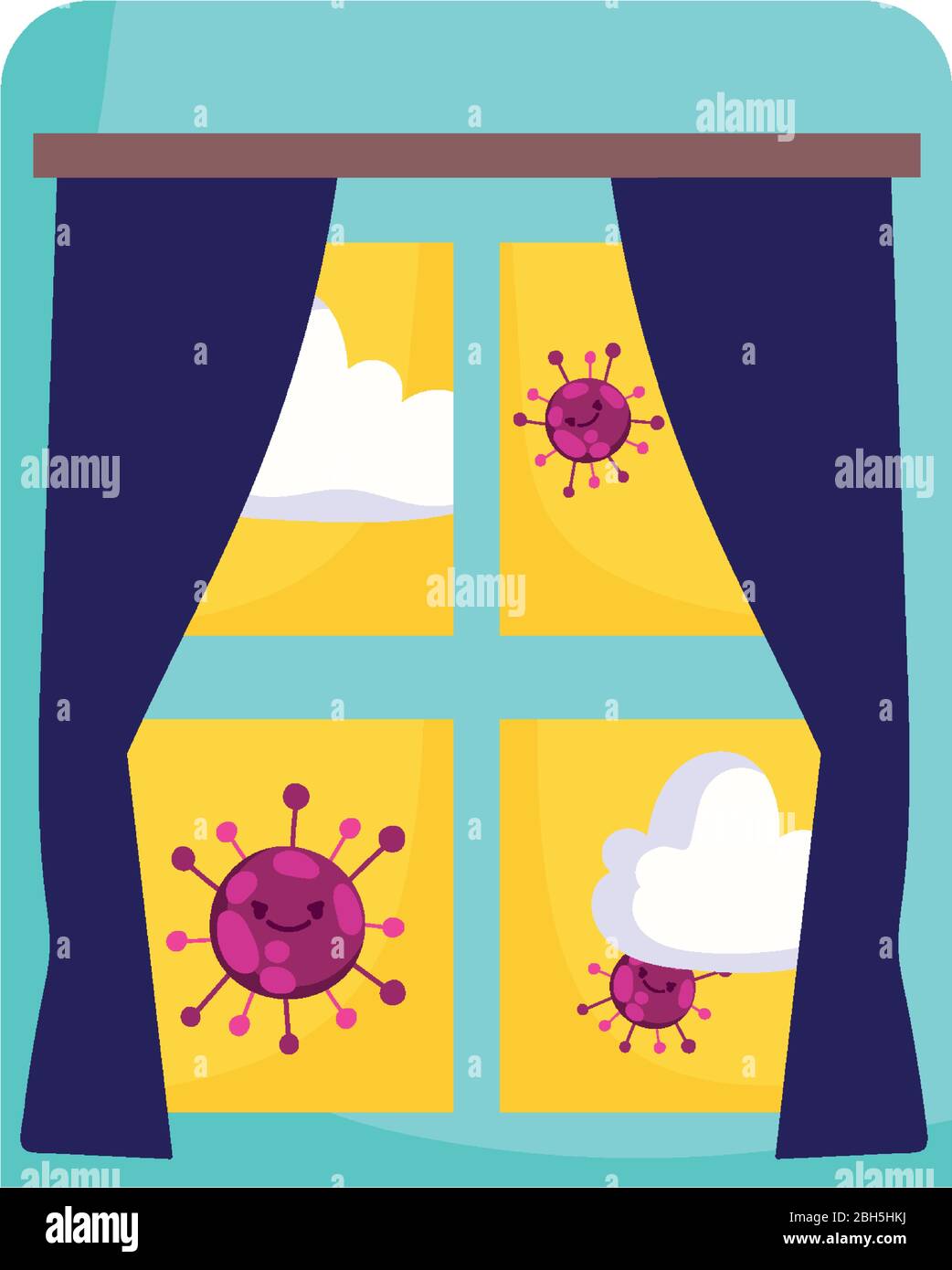window and outside Covid 19 virus design of 2019 ncov cov coronavirus ...