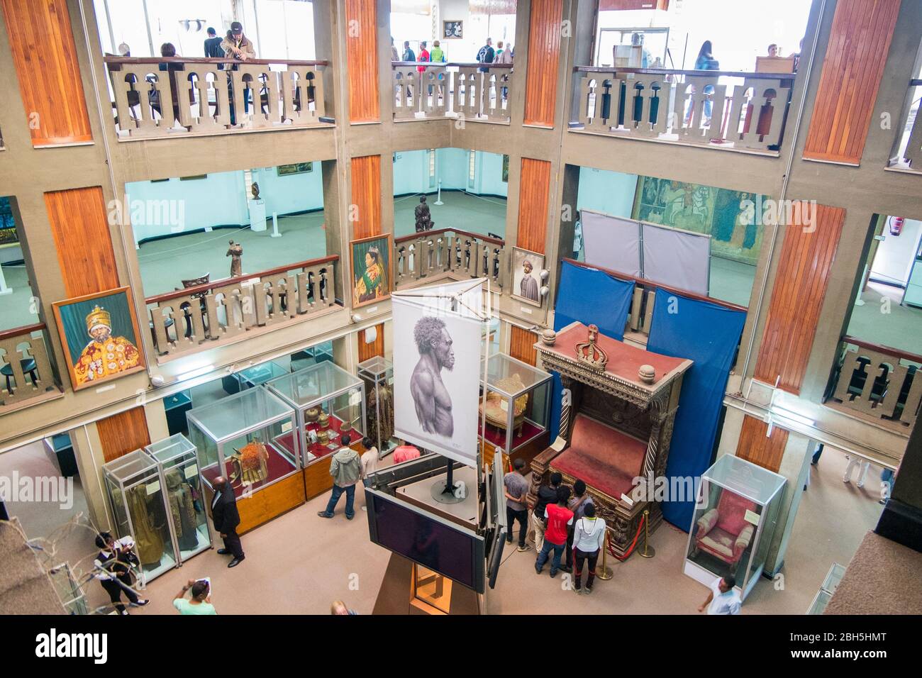 View of the main atrium at the National Museum in Addis Ababa, the ...
