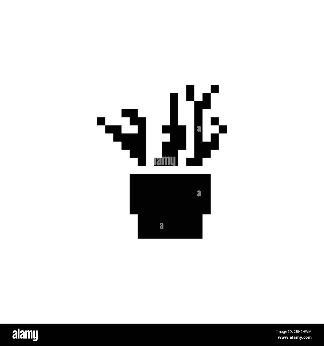 Plant. Pixel icon. Isolated nature vector illustration Stock Vector ...