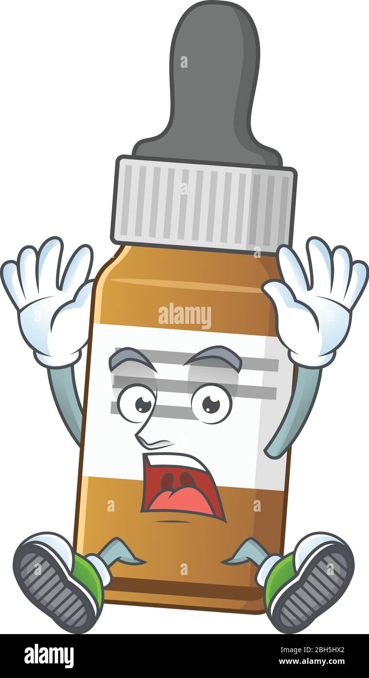 Liquid bottle cartoon character design showing shocking gesture Stock ...