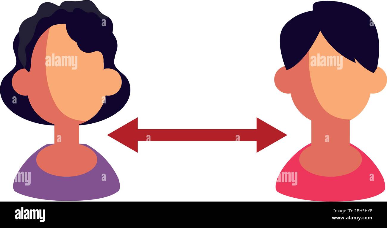 people keep distance sign on white background vector illustration ...