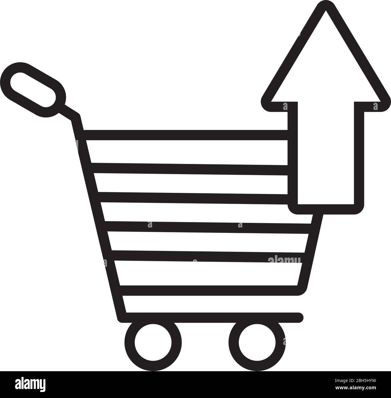 shopping cart with arrow up line style Stock Vector Image & Art - Alamy