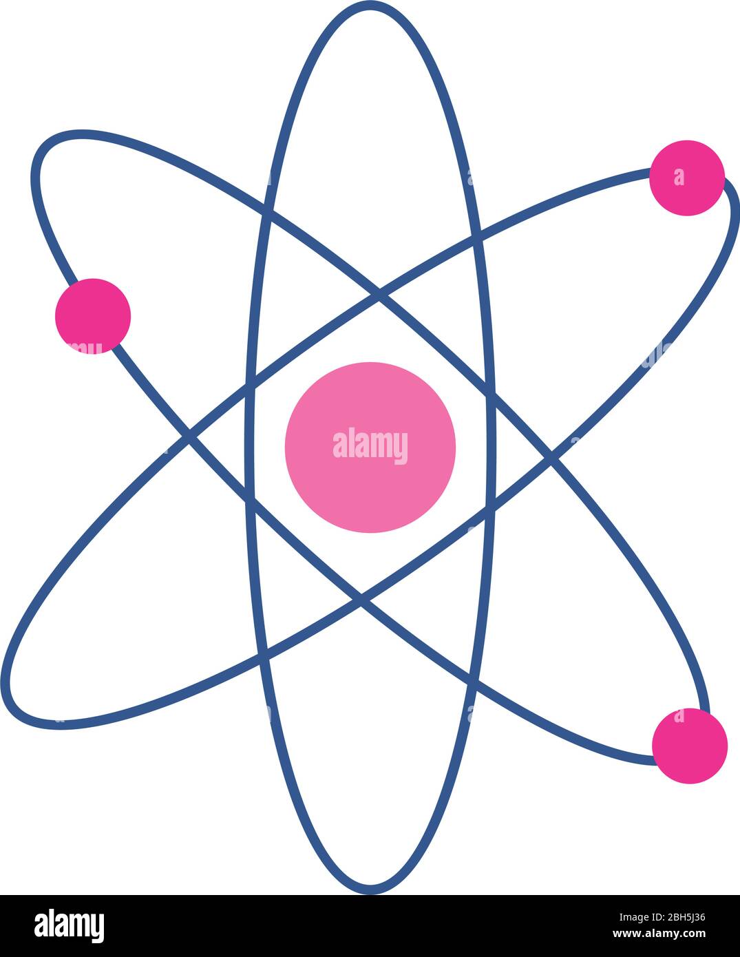 Atom icon design, science chemistry molecular technology particle ...