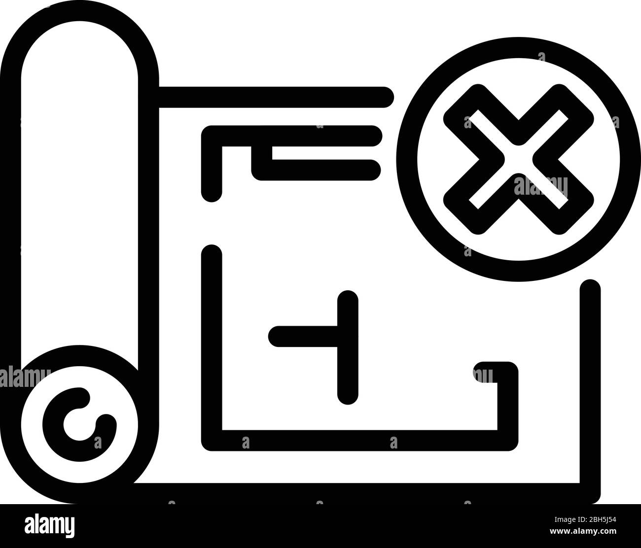 Demolition rejected plan icon, outline style Stock Vector Image & Art ...