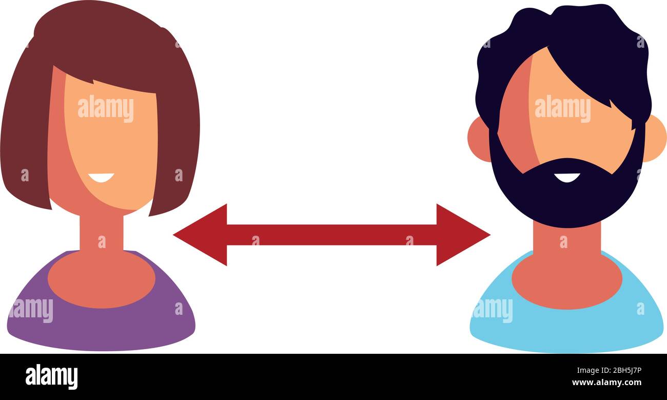 people keep distance sign on white background vector illustration ...