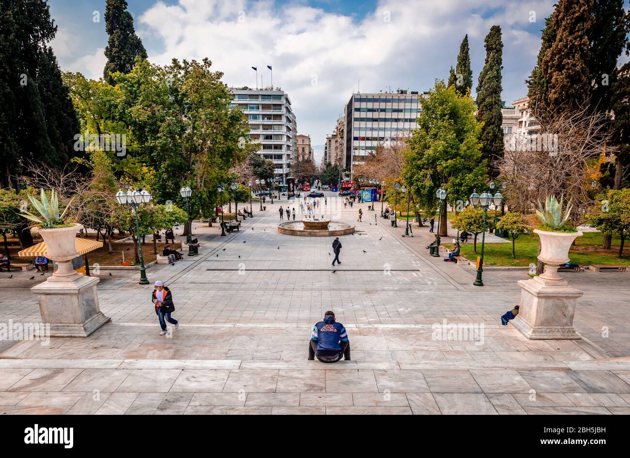The famous Syntagmatos Square, a popular landmark and meeting point of ...
