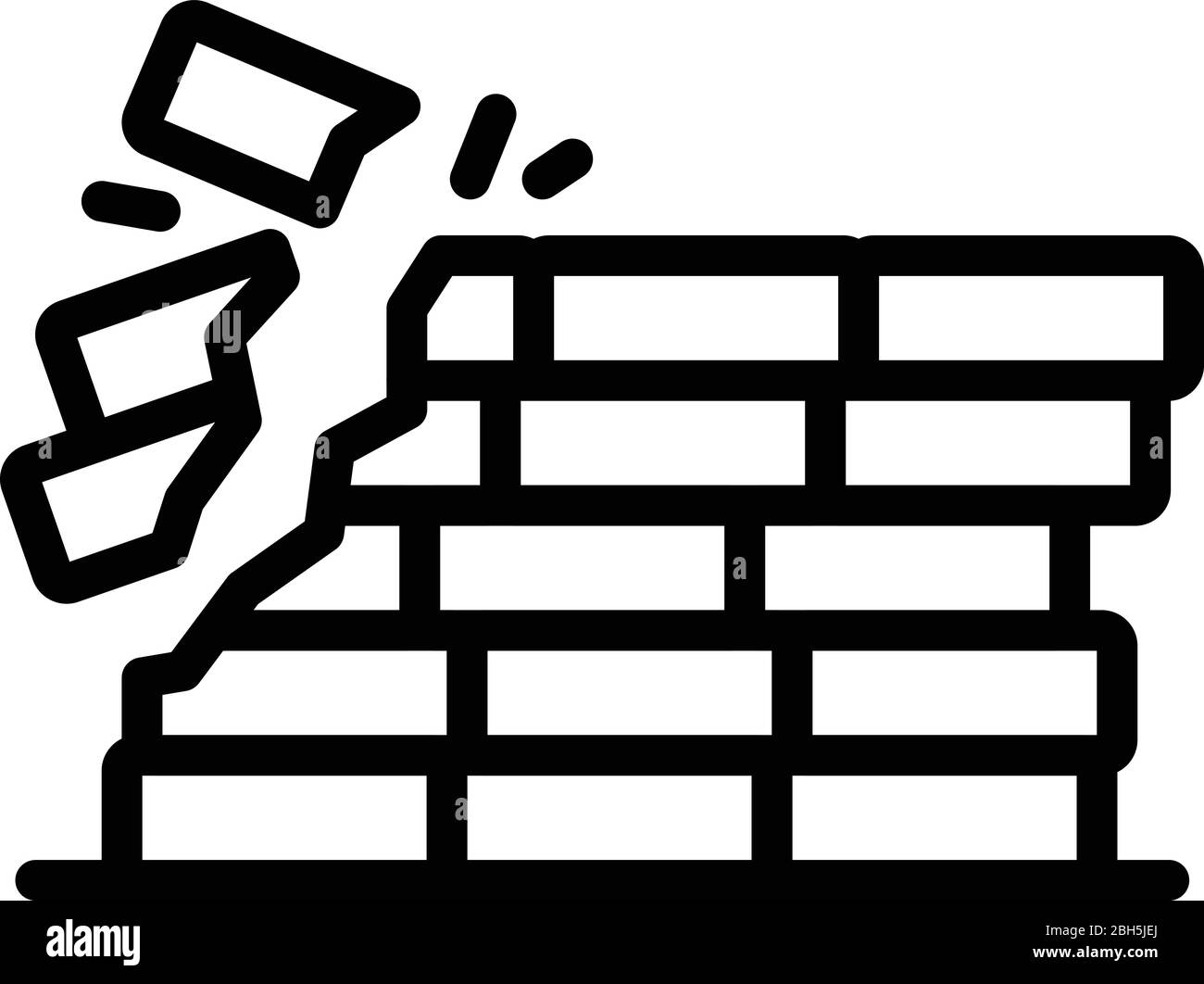 Demolition brick wall icon, outline style Stock Vector Image & Art - Alamy