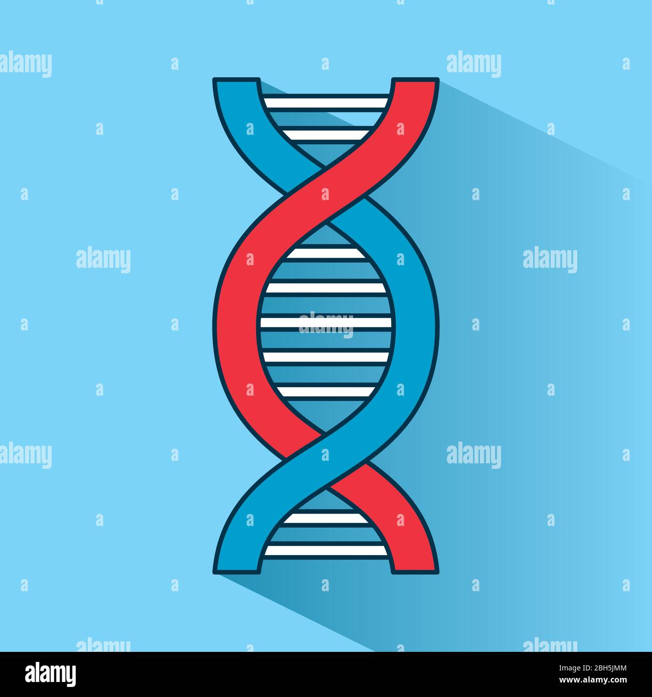 DNA chain icon over blue background, colorful design, vector ...