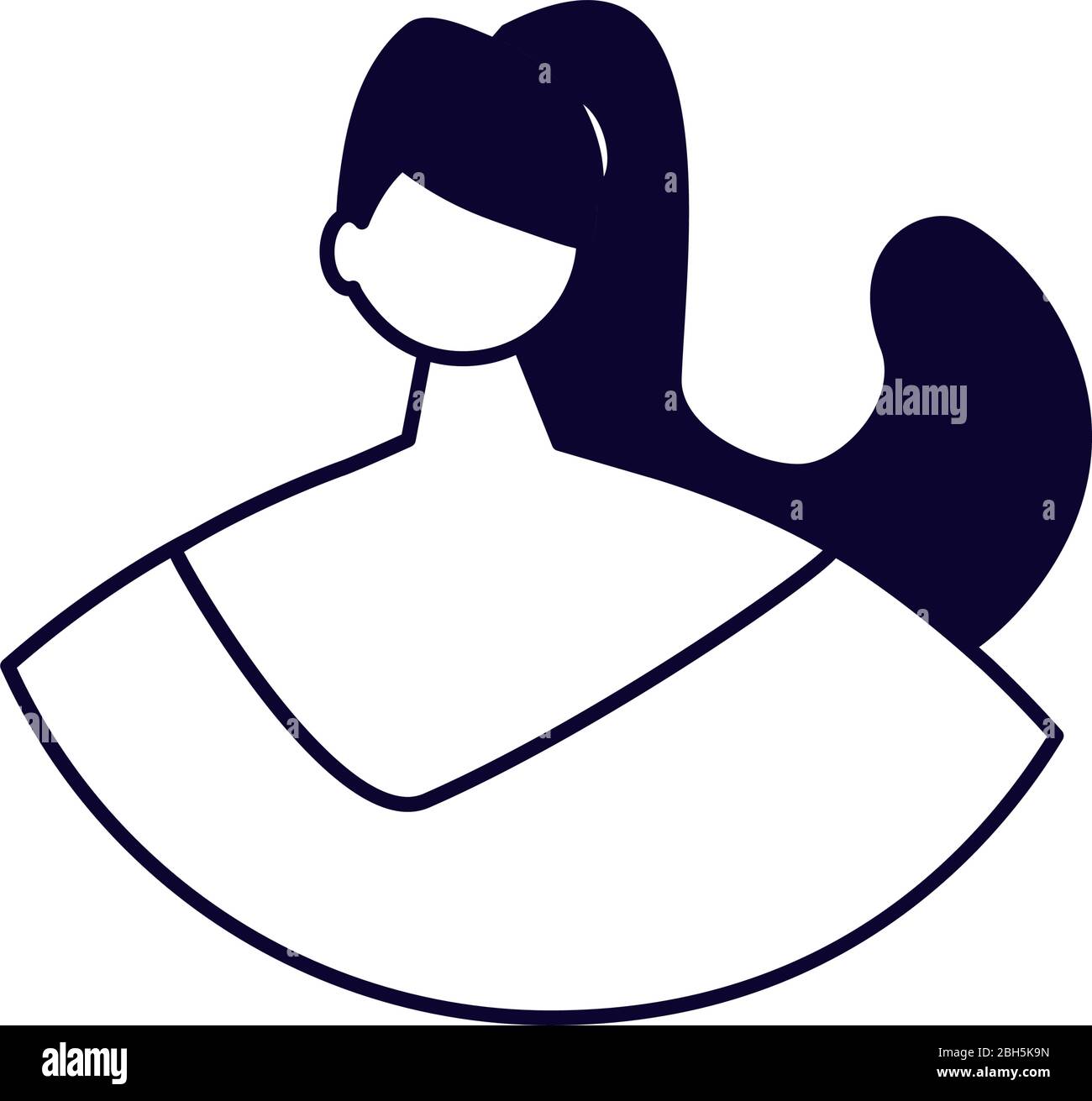 half body of female portrait line style icon vector illustration design ...