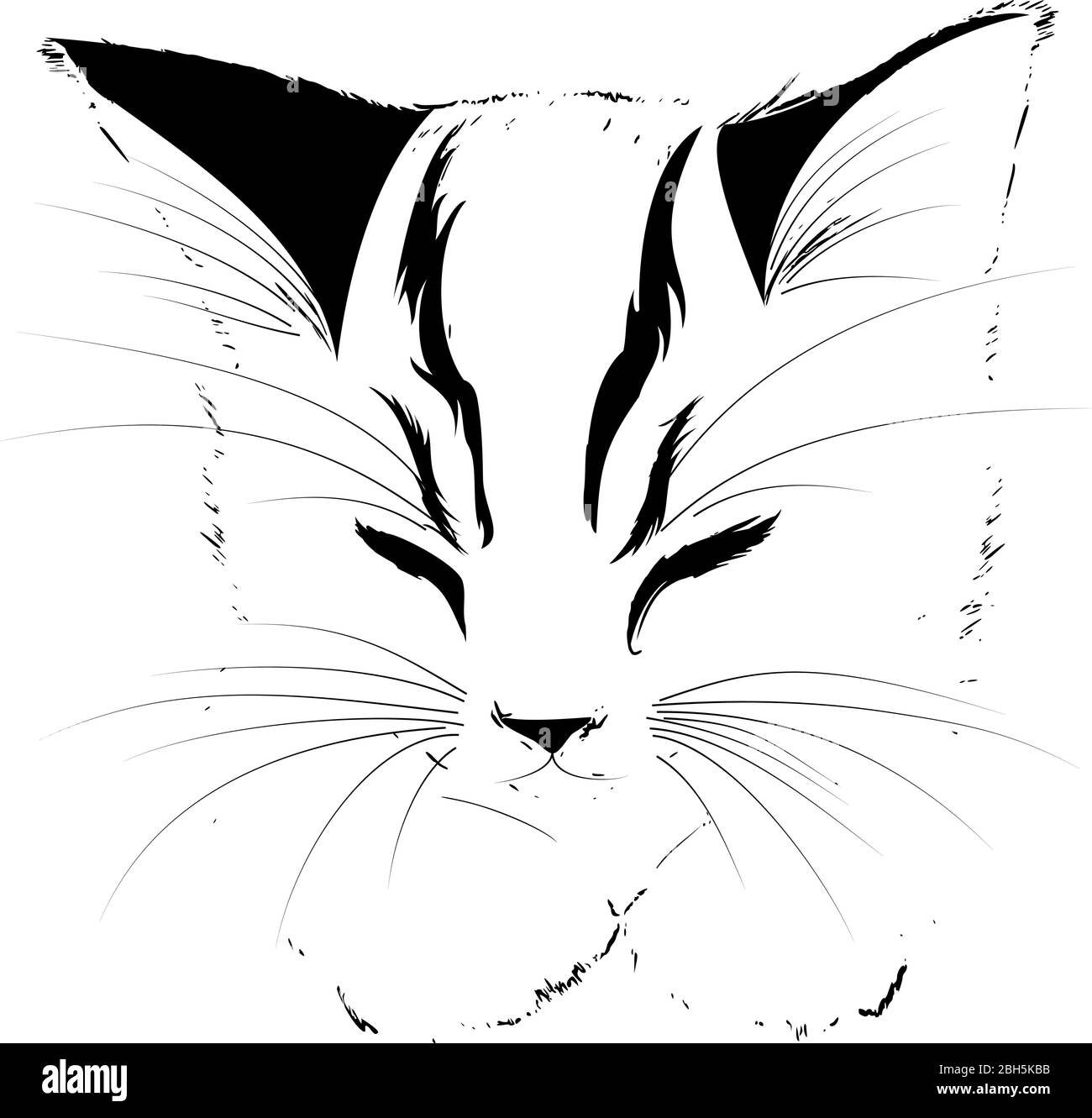 Cat Face Outline Tattoos