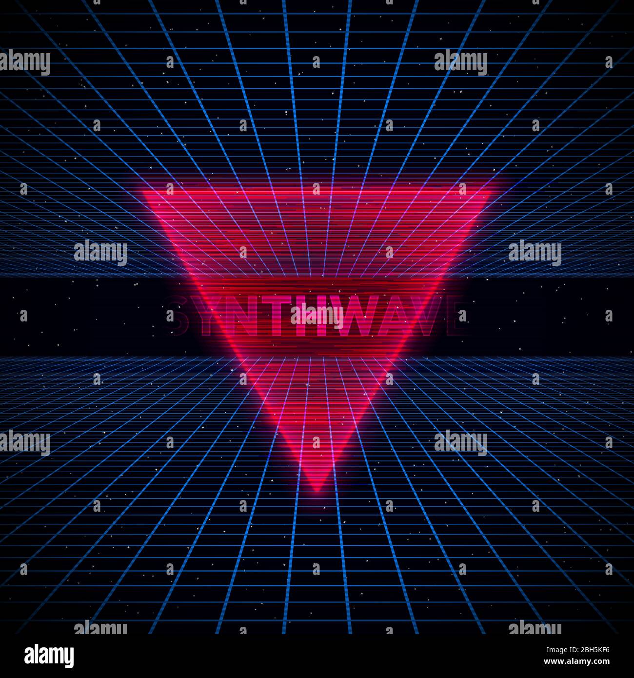Retrofuturistic red hologram reiangle, HUD element on dark starry space ...