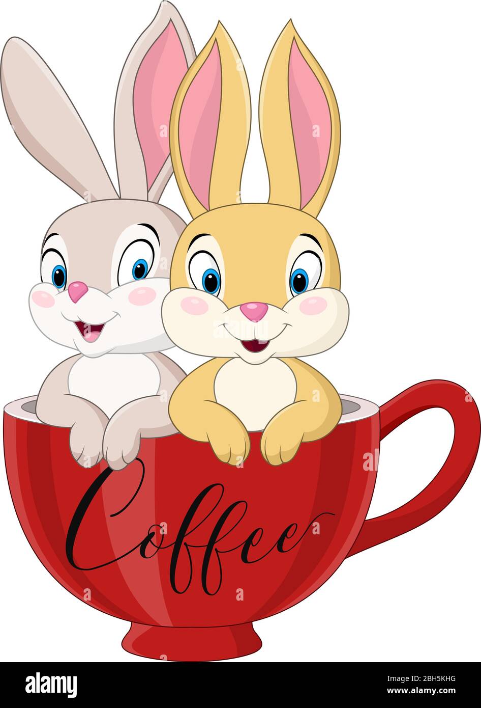 Two cute rabbit in Stock Vector Images - Alamy