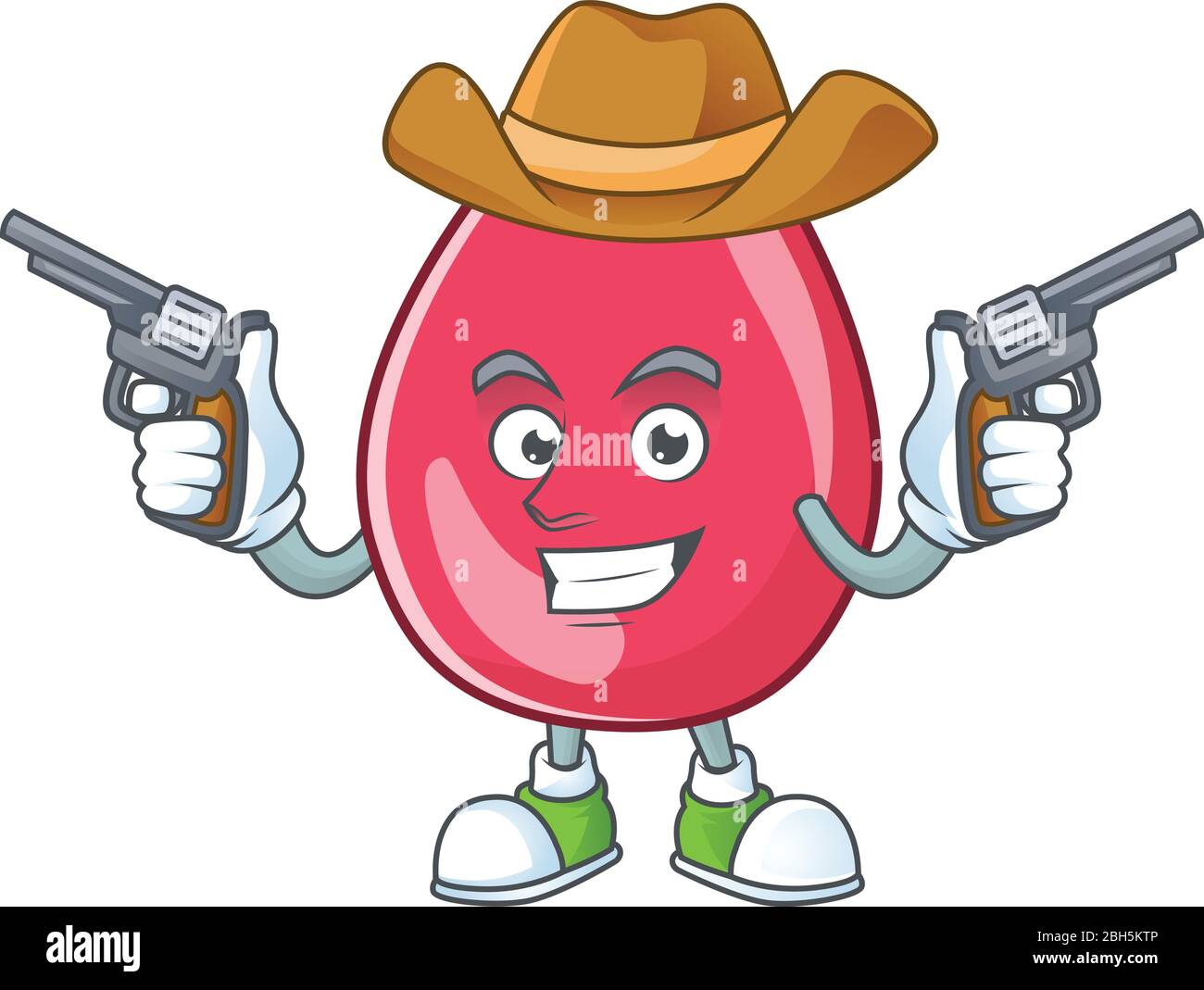 A cowboy cartoon character of red blood holding guns Stock Vector Image ...