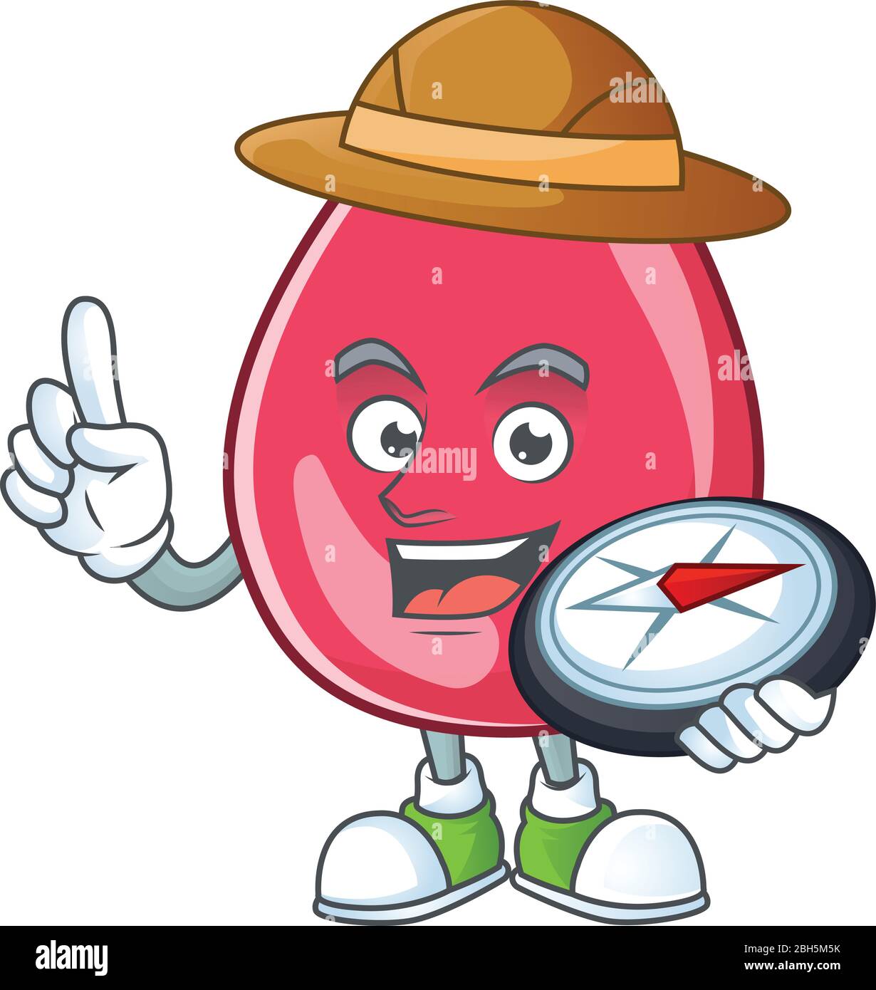 World explorer red blood cartoon design style using compass Stock ...