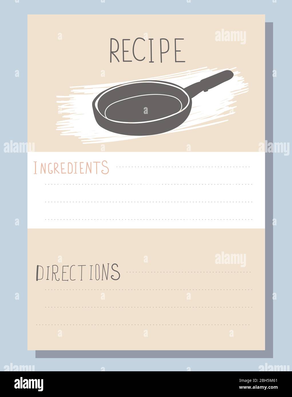 Lets Cook - recipe card. Kitchen note vector template Stock Vector ...