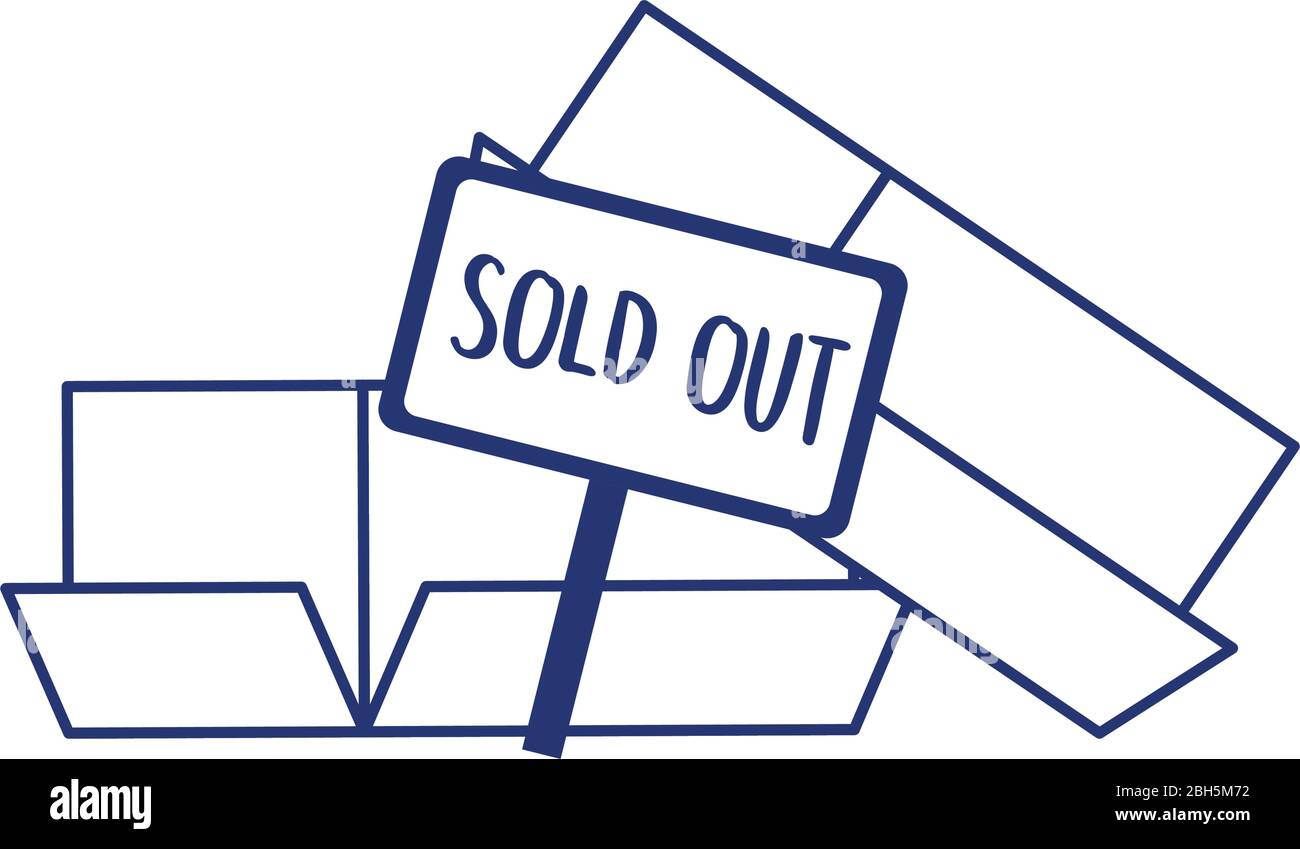 Sold out banner and boxes design of Shopping commerce market store shop ...