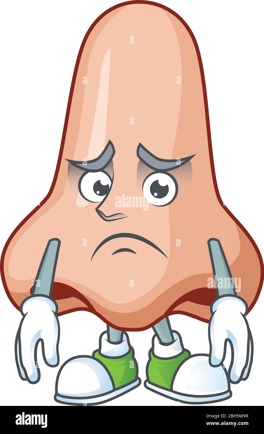 Cartoon picture of nose with worried face Stock Vector Image & Art - Alamy