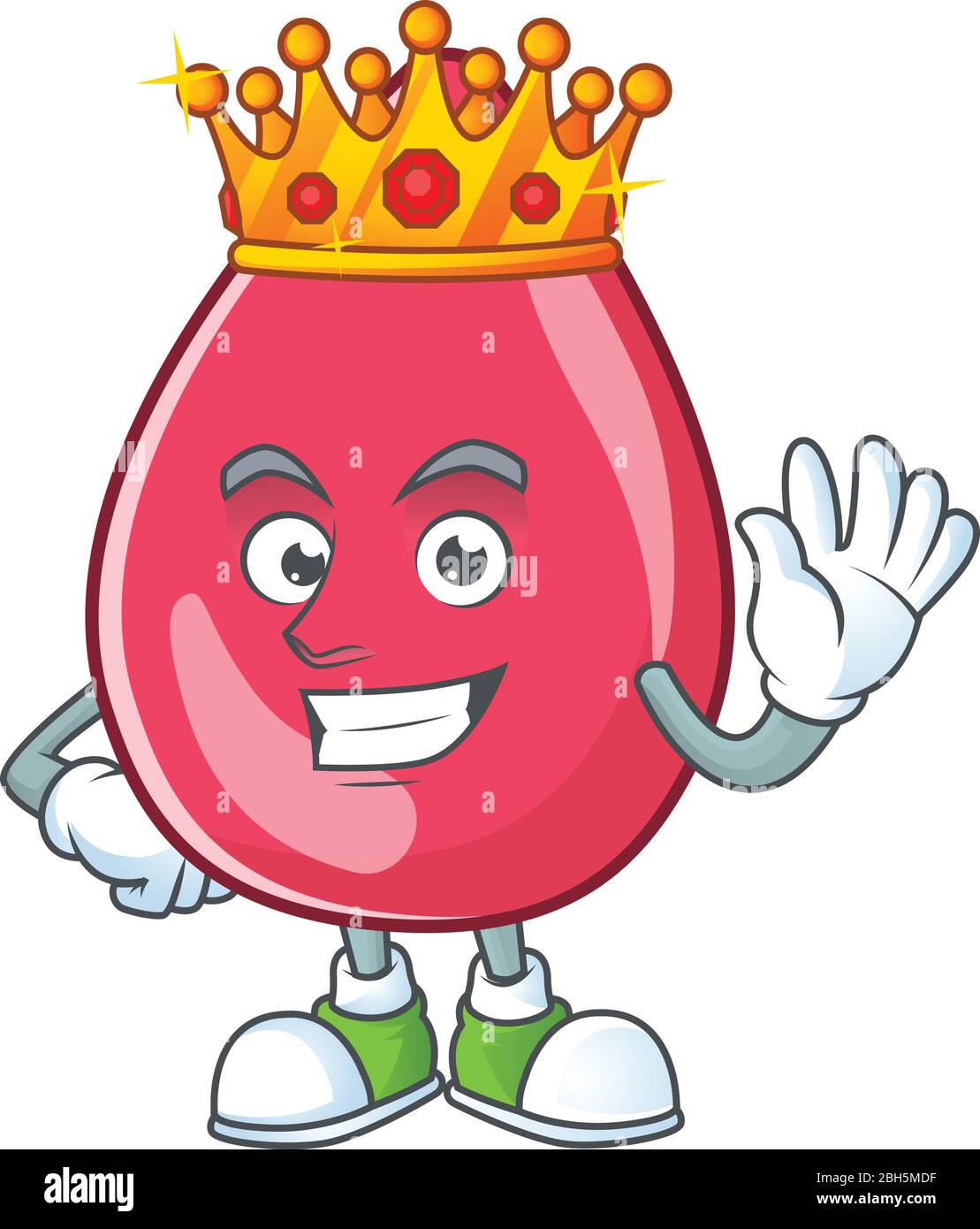 The Charismatic King of red blood cartoon character design wearing gold ...