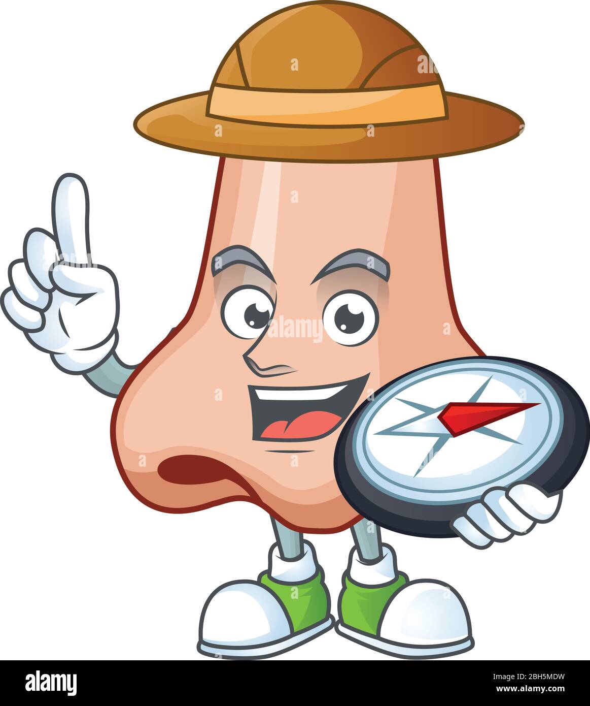 Cartoon Compass With Face