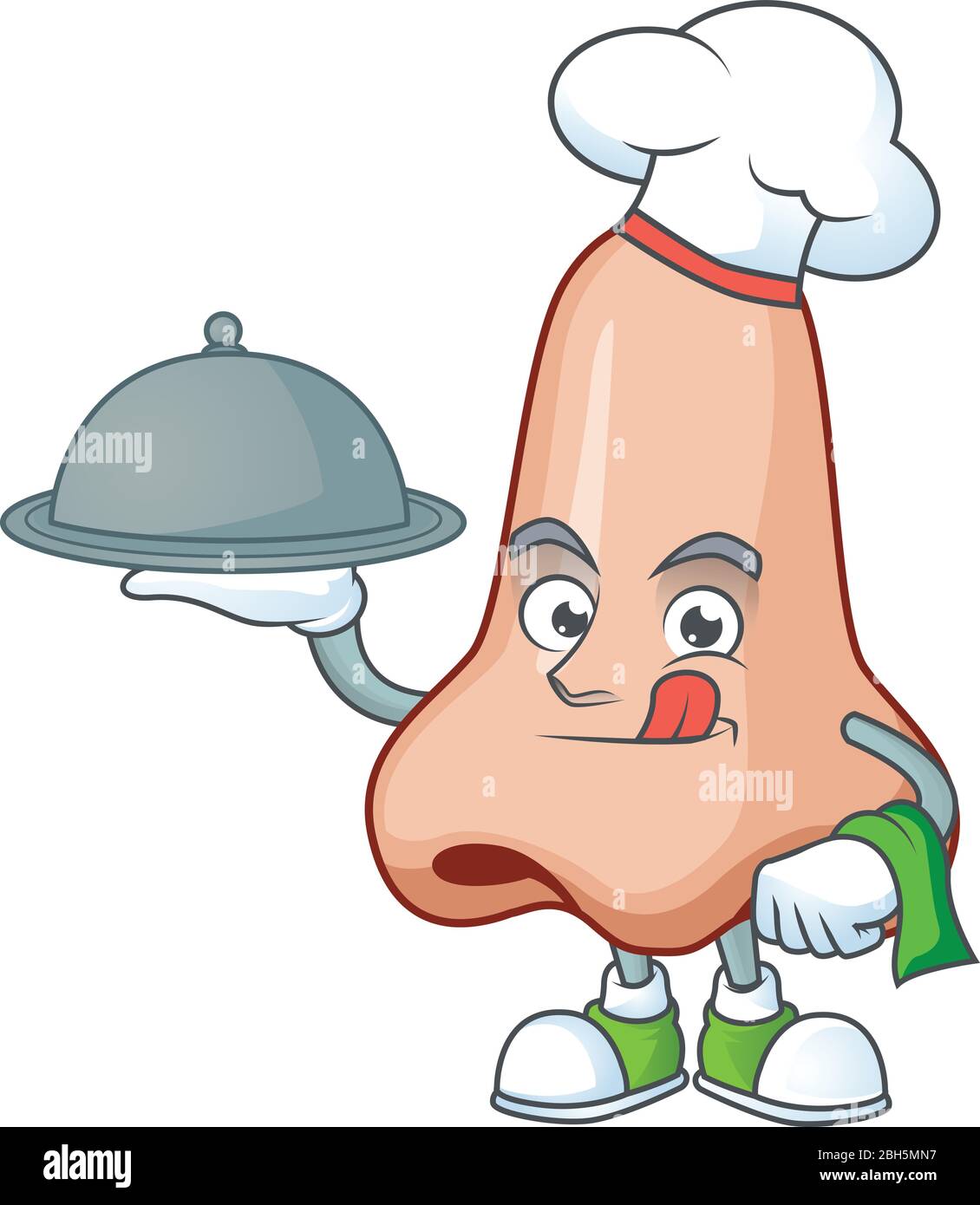 A nose chef cartoon design with hat and tray Stock Vector Image & Art ...