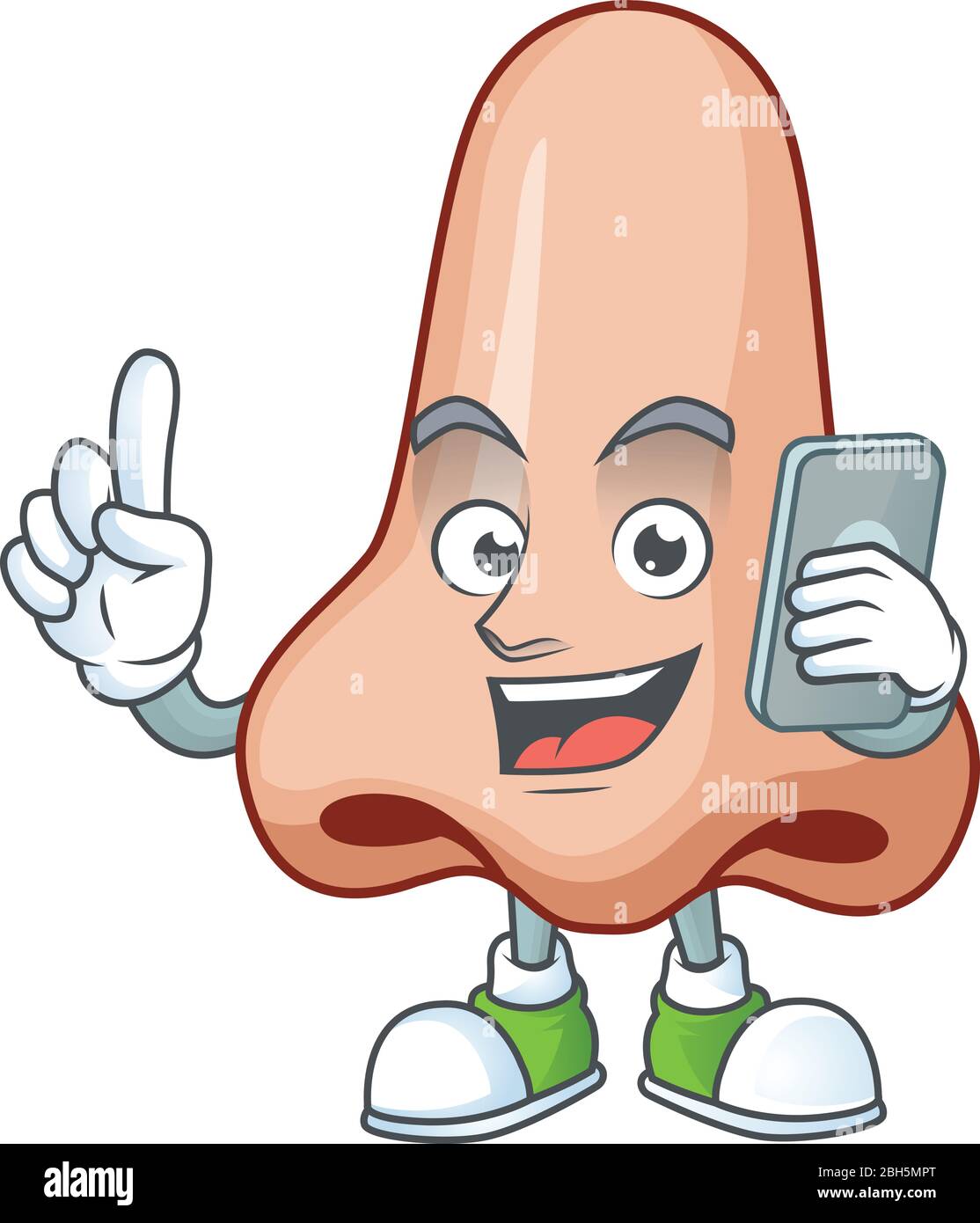 Cartoon design concept of nose talking on phone Stock Vector Image ...