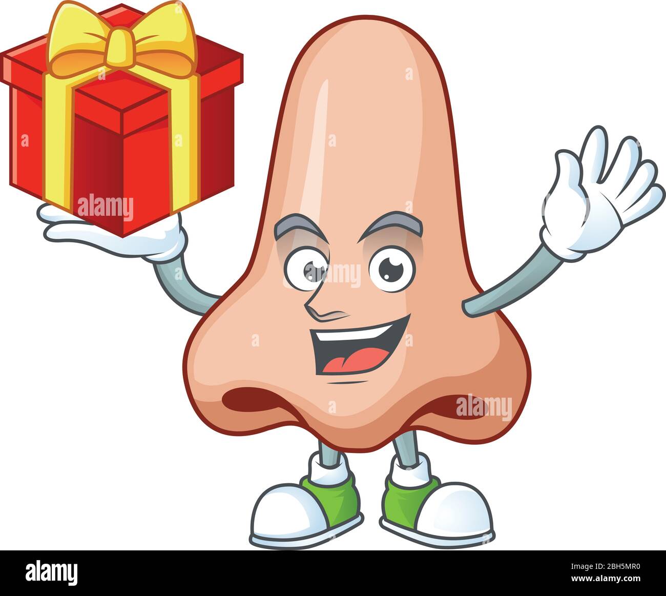 Charming nose mascot design has a red box of gift Stock Vector Image ...