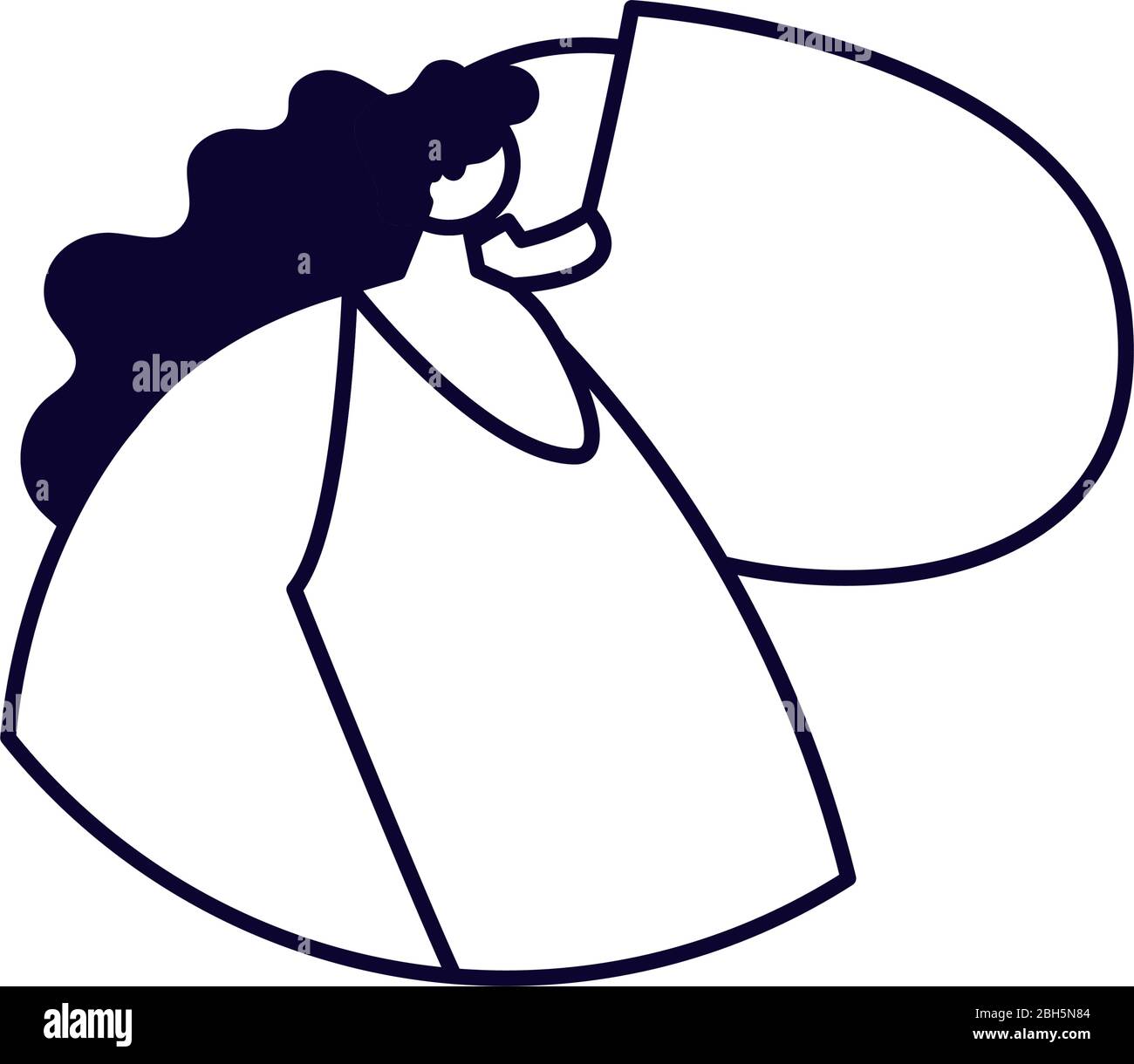 half body of female portrait line style icon vector illustration design ...