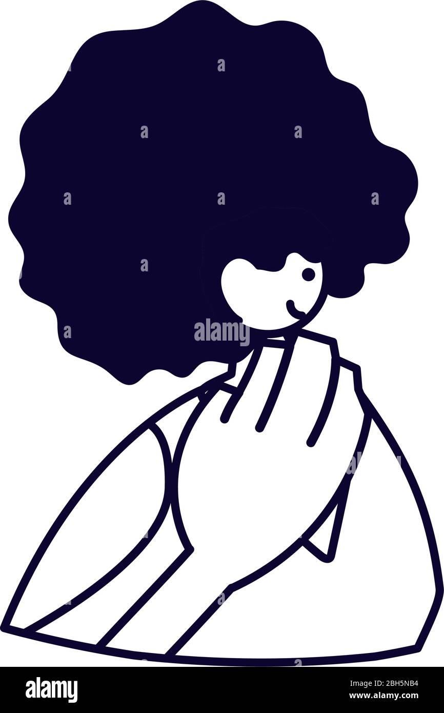 half body of female portrait line style icon vector illustration design ...