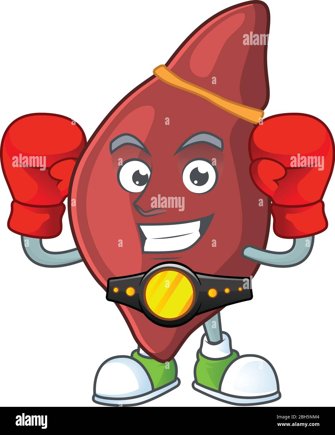 A sporty liver boxing athlete cartoon mascot design style Stock Vector ...