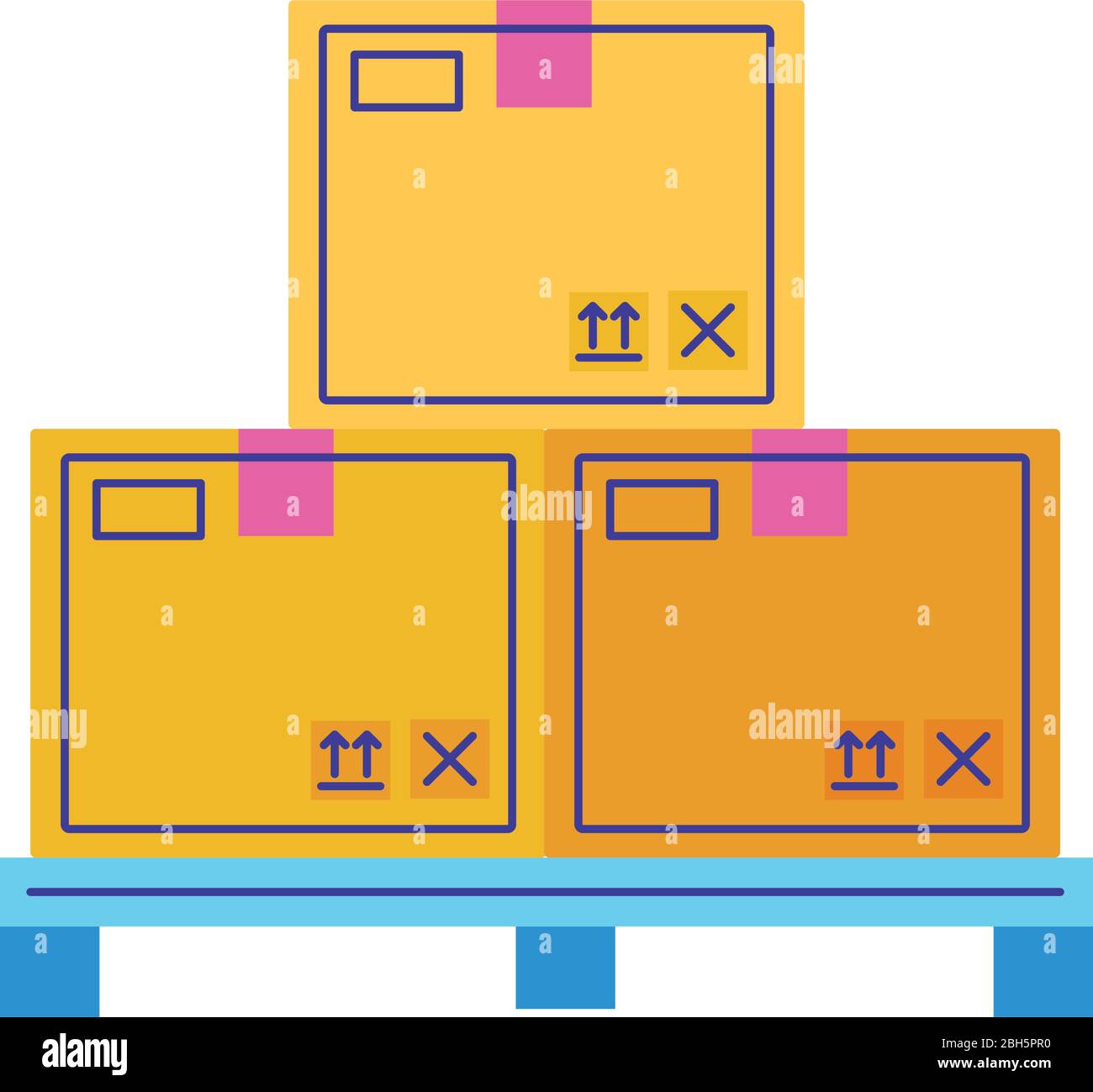 pile of boxes packing delivery service flat style Stock Vector Image ...