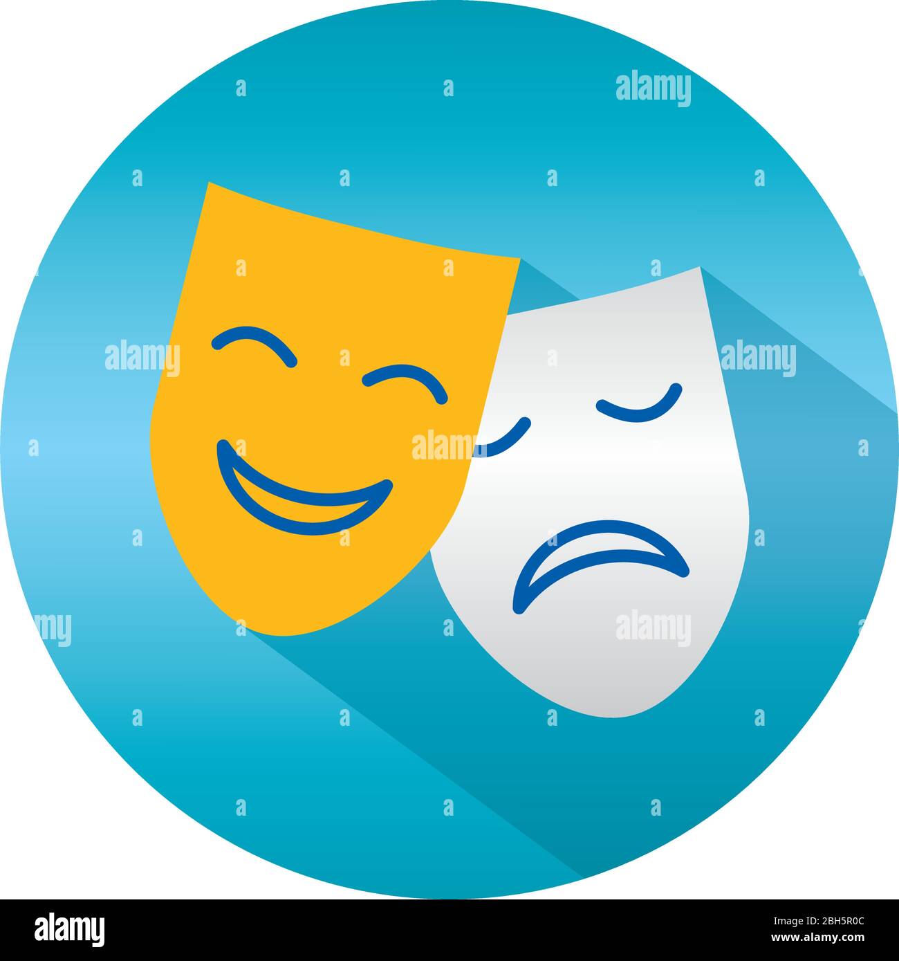 Mental health concept, comedy and tragedy mask, bipolar disorder symbol ...