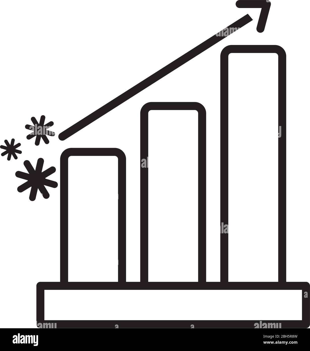 descending graphic chart icon over white background, line style, vector ...