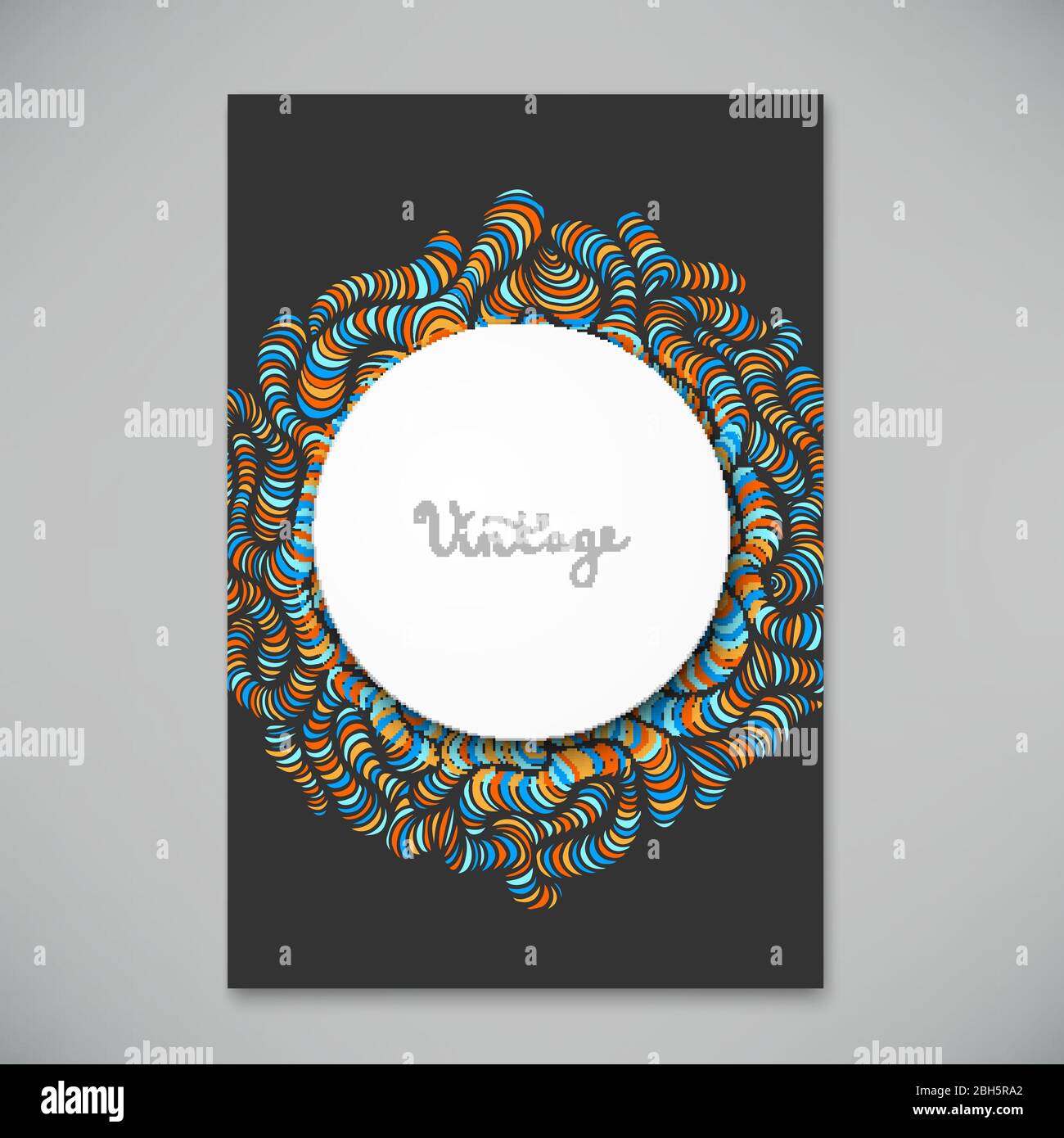 Beautiful card with bright doodle pattern, vector illustration Stock ...