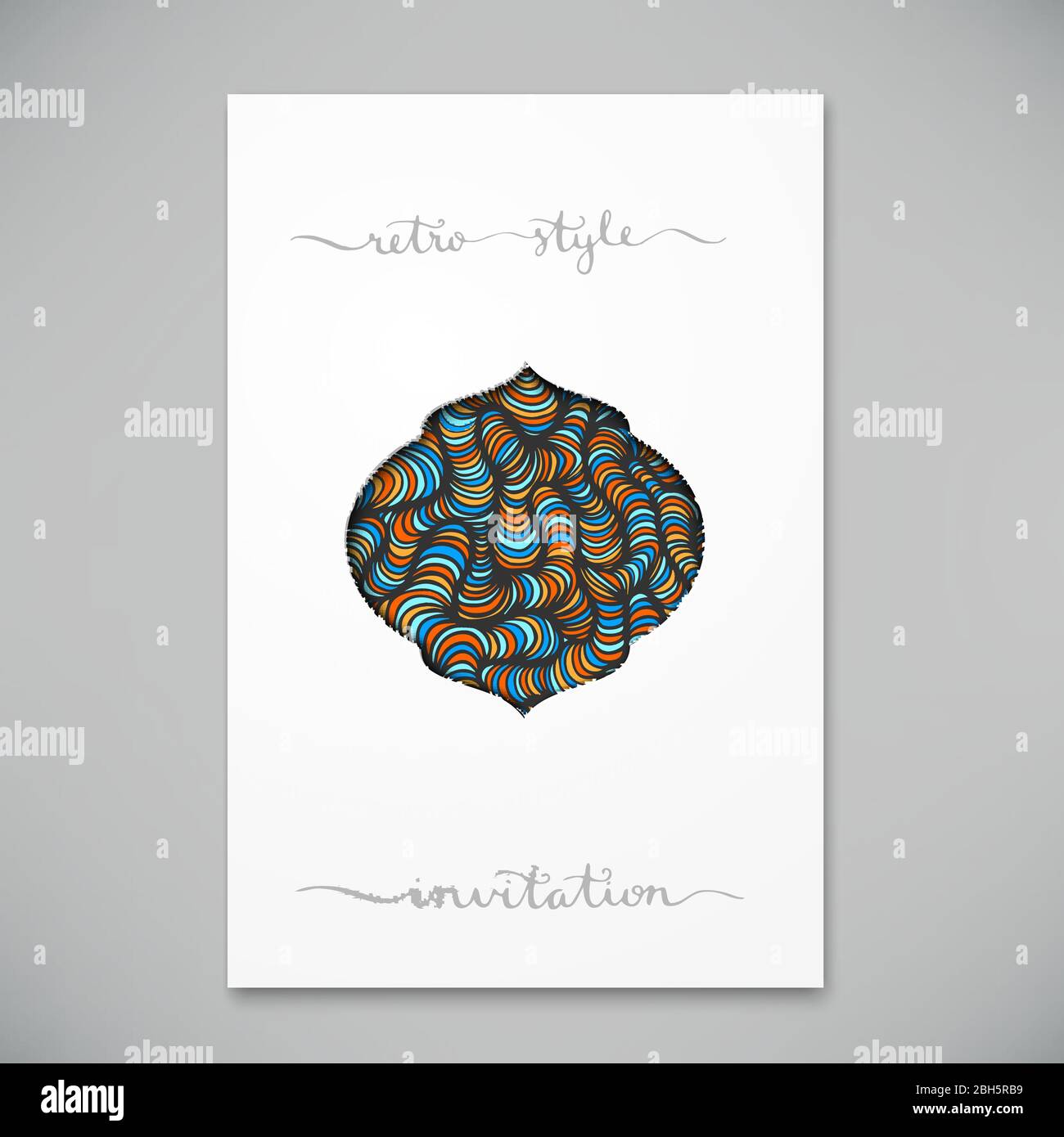 Beautiful card with bright doodle pattern, vector illustration Stock ...