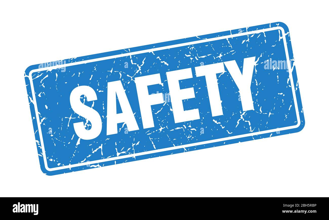 safety stamp. safety vintage blue label. Sign Stock Vector Image & Art ...